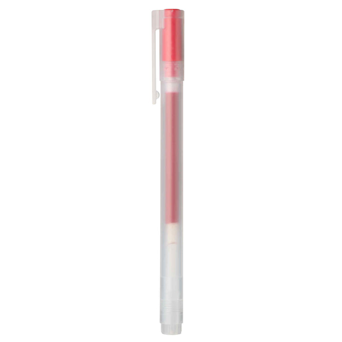 MUJI GEL INK BALLPOINT PEN CAP TYPE 0.5 RED - Namichan.id